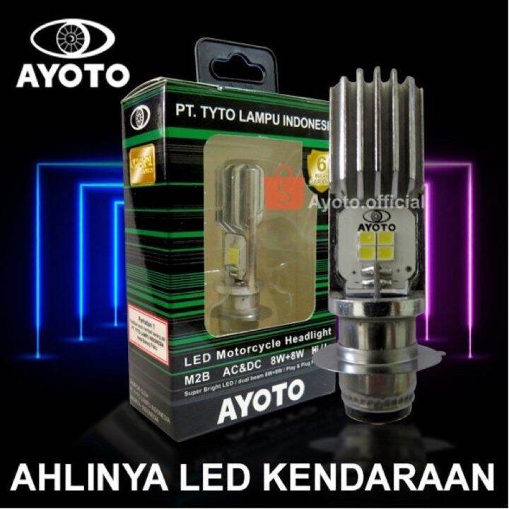 LAMPU AYOTO /Lampu Depan LED M2B/M2A H6 AC DC Motor Matic Bebek Satria Original | Lazada Indonesia