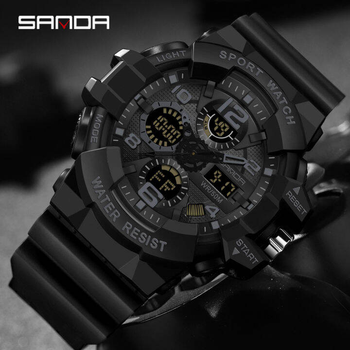 SANDA Sports Men's Watches Luxury Military Quartz Electronic Watches ...