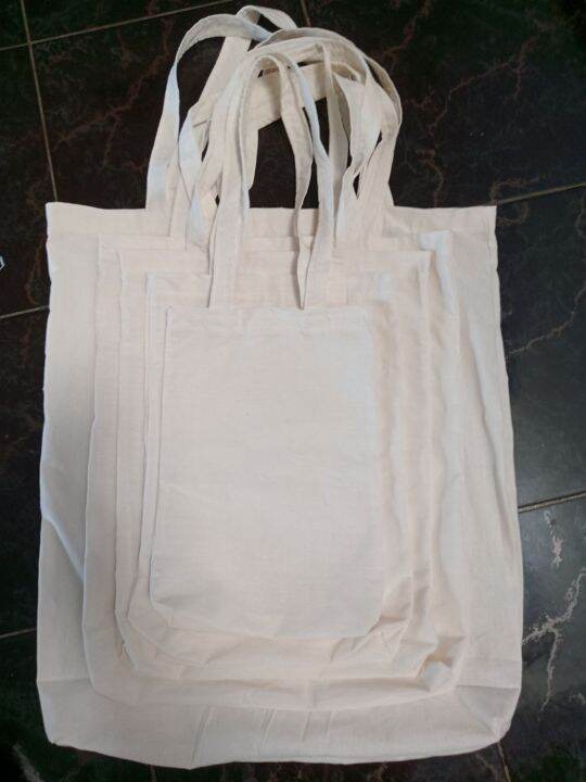 Tote Bag Blacu Tebal Premium Polos Penutup Resleting atau Perekat | Lazada Indonesia