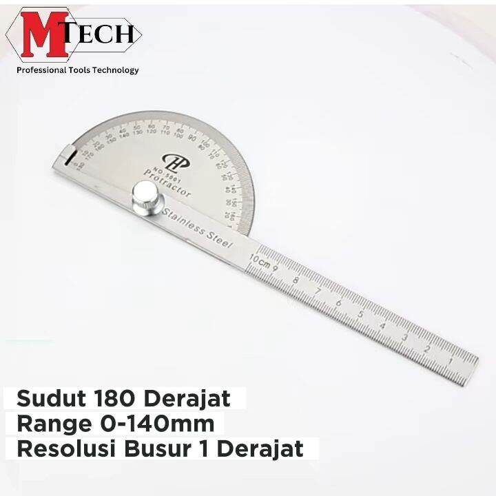 Penggaris Busur stainless steel Protractor 180 derajat | Lazada Indonesia