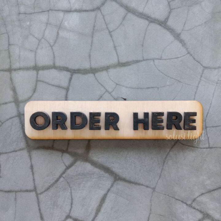 Sign Kayu ORDER HERE - Signage Order Here Untuk Cafe Booth Minuman ...