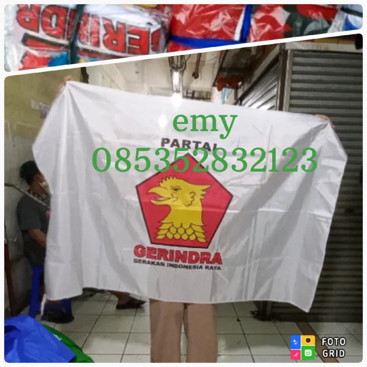 bendera partai Gerindra 80x120 cm isi 100 pcs | Lazada Indonesia