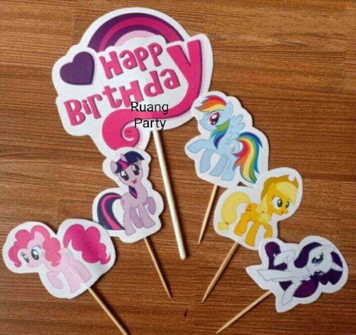 Topper Little Pony / Topper Karakter / Topper Cake Ulang Tahun | Lazada ...