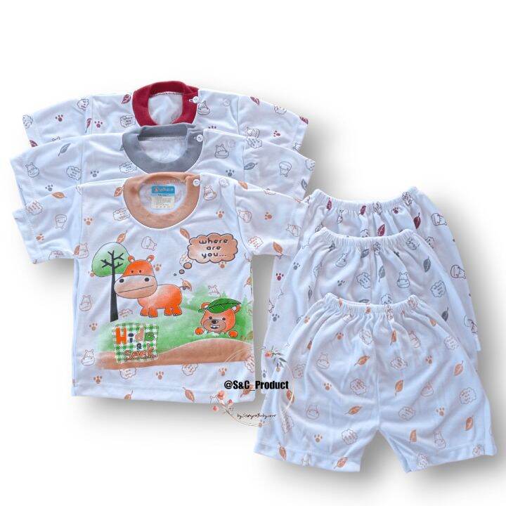 Setelan baju Bayi motif oblong motif lengan pendek / 6-12 bulan / S&C product | Lazada Indonesia