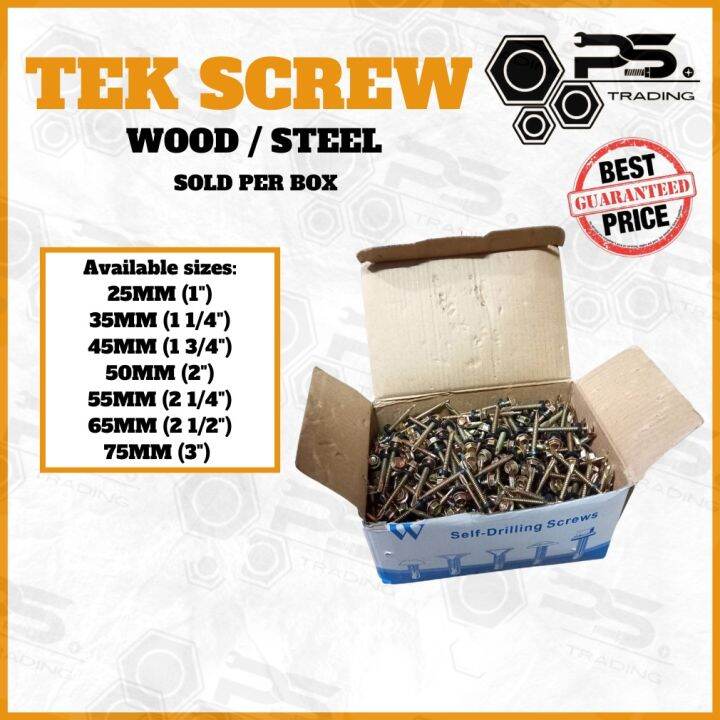 TEK SCREW FOR WOOD|STEEL (SOLD PER BOX) text screw | tex screw tekscrew per box | Lazada PH