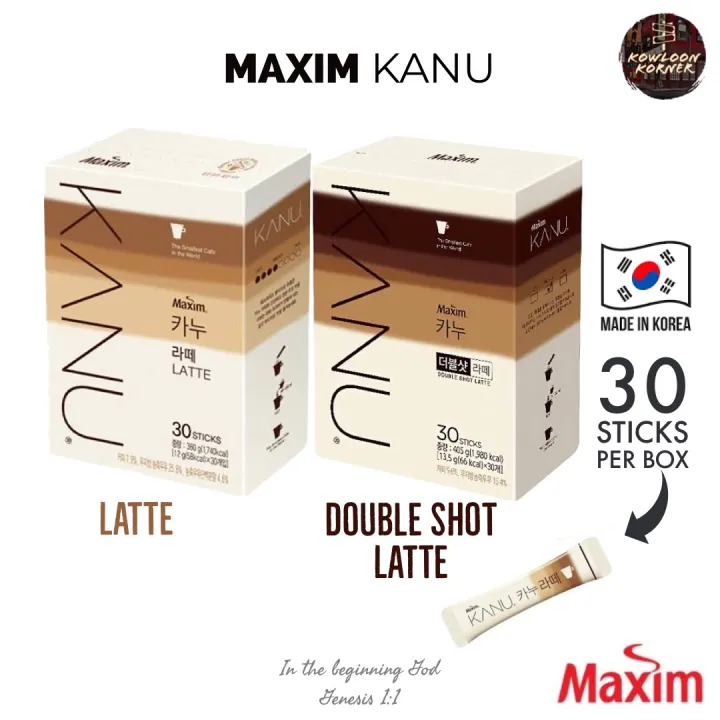 [Korea No. 1] Maxim Kanu Instant Coffee Latte or Double Shot Latte 30 ...