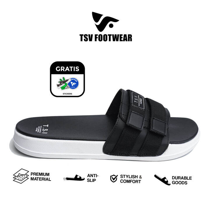 Sandal slip on pria original tsv footwear Sandal pria sendal cowok ...