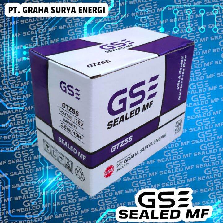 TERBARU AKI GSE GTZ5S ACCU KERING SEPEDA MOTOR BEAT BLADE CRV 250L REVO SHADOW SPACY VERZA 150 ...