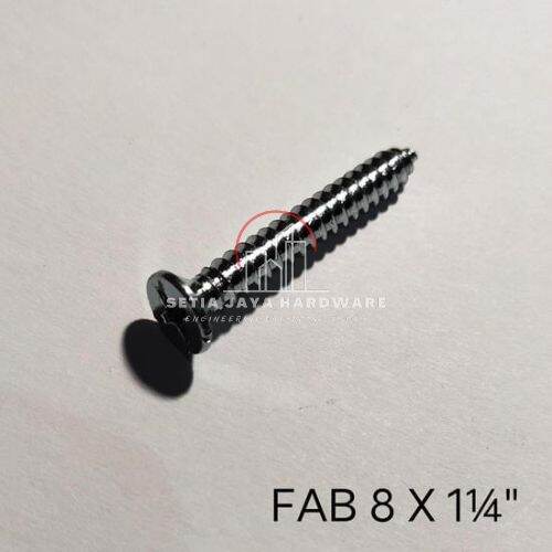 [25 pcs] Sekrup Fab 8 x 1 1/4" | Fab 8 x 1 1/4 inch | Sekrup Putih ...