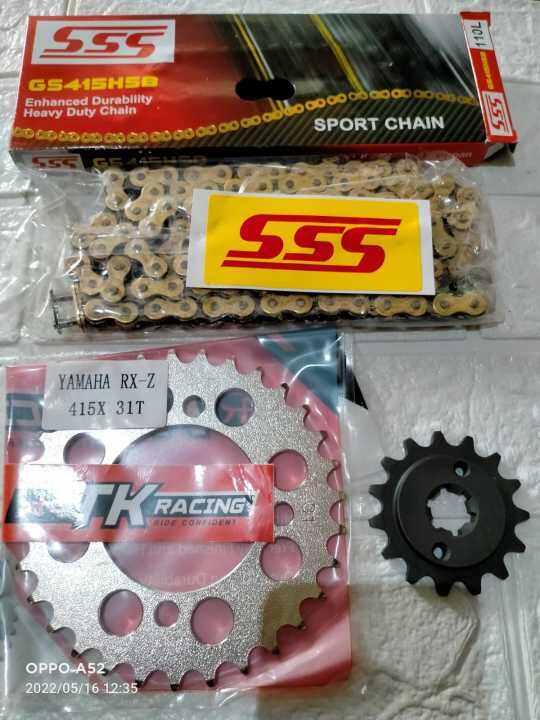 gear set 415 sss rxz rxk rxking jupiter f1zr vega 415 15/ 31 rantai ...