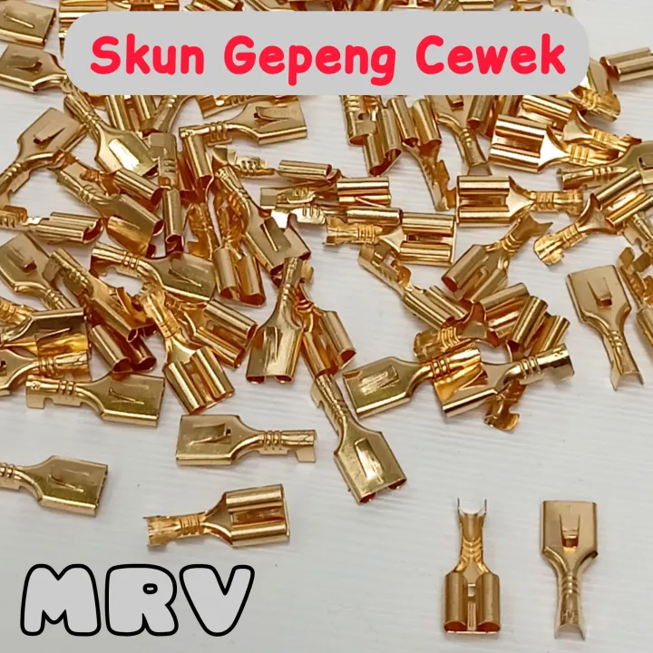 (100 pcs) Skun Gepeng Cewek / Skun Kabel / Terminal Gepeng Cewek ...