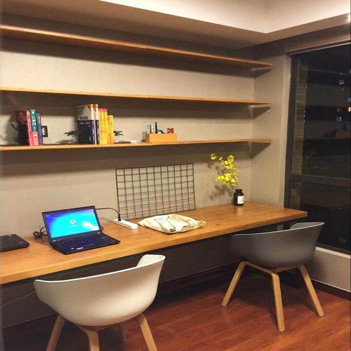 Solid Wood Wall-Mounted Desk Single Shelf Wall-Mounted Desk Wall ...