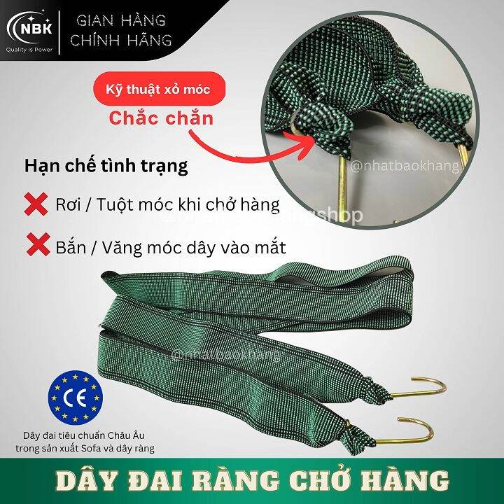 [HÀNG CÔNG TY MALAYSIA] Dây ràng chở hàng cao cấp LOẠI 1, dài 5M/8M/10M (chưa dãn) - Dây chun ...