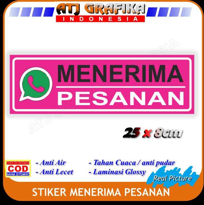 stiker menerima pesanan sticker toko restaurant pesan barang | Lazada ...