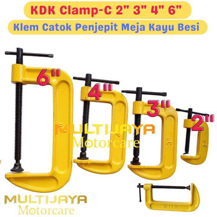 KDK Clamp-C 2" 3" 4" 6" Klem Alat Catok Penjepit Kayu Besi Meja 2 3 4 ...