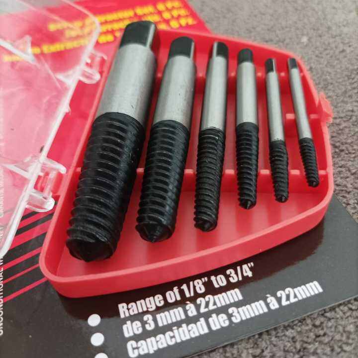 screw extractor set 6 pcs tap balik set alat untuk membuka baut rusak ...