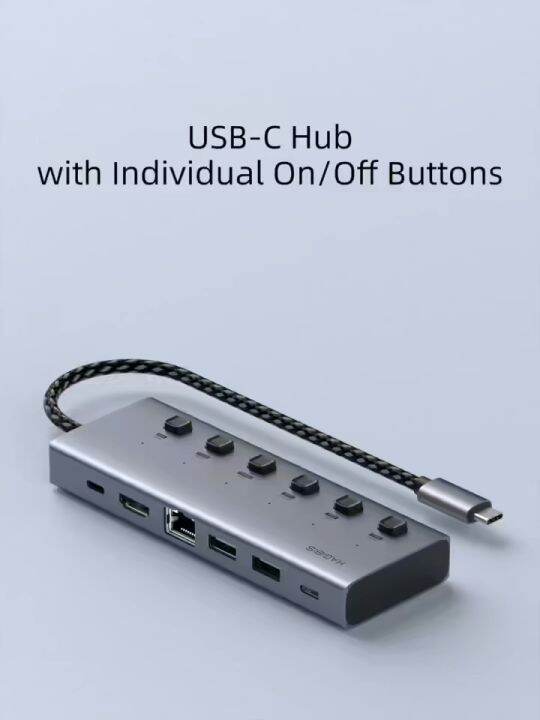 Hagibis USB C HUB Type-C Individual On/Off Switches Docking Station ...