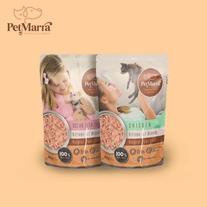 PetMarra Natural Meat Loaf Kitten Cat Wet Food Pouch up to Ages 12 ...
