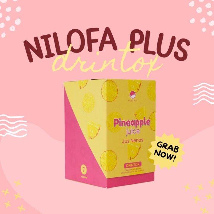NILOFA PLUS DETOX PINEAPPLE DRINTOX NEELOFA 1 SACHET / 1 BOX 7 SACHET ...