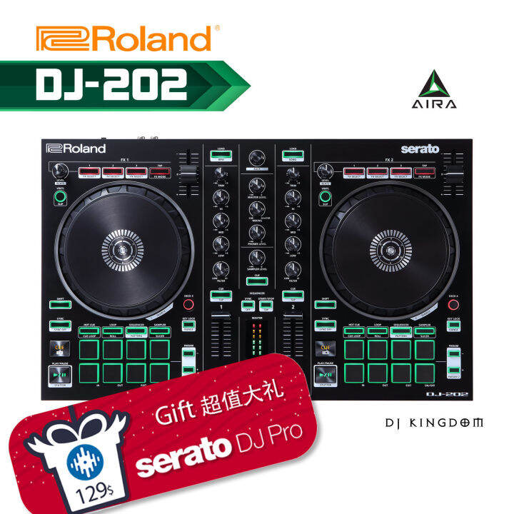 Roland Roland DJ-202เครื่องควบคุมเครื่องเล่นแผ่นเสียง DJ แบบดิจิตอลแถม ...