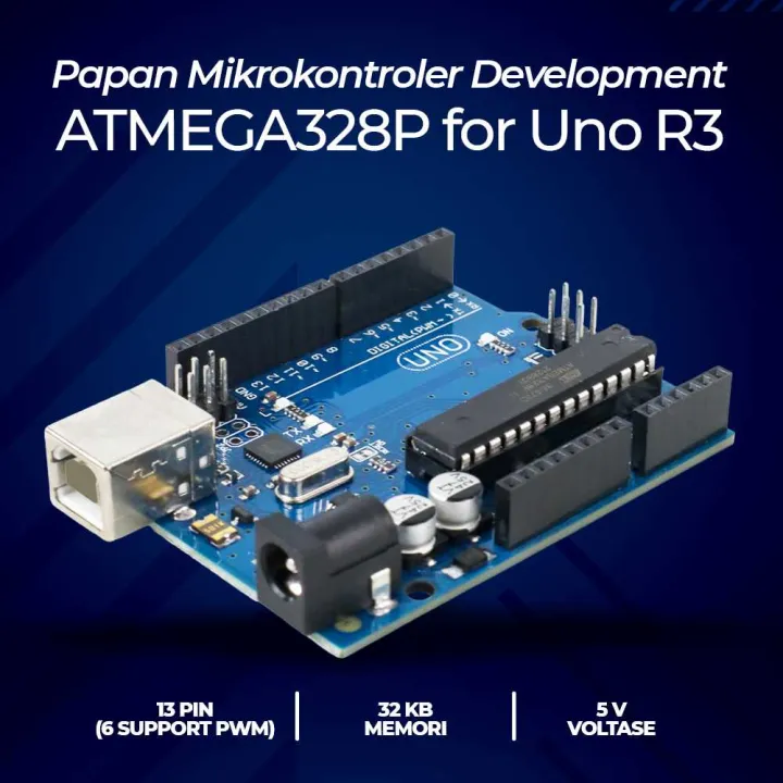 Papan Mikrokontroler UNO DIP R3 ATmega16U2 ATmega328P Board Compatible Plus Cable Arduino ...