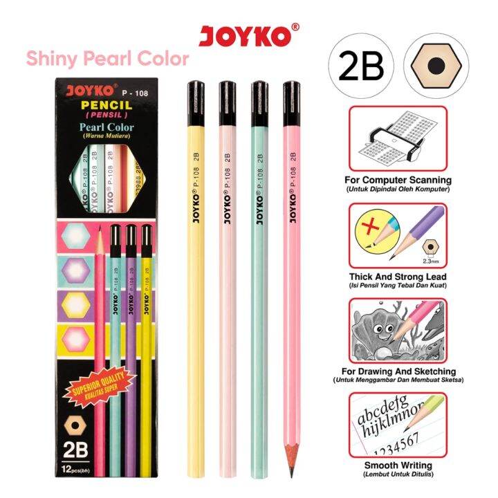 Pensil 2B Joyko P-108 Pearl 1 Pak isi 12 Pcs | Lazada Indonesia