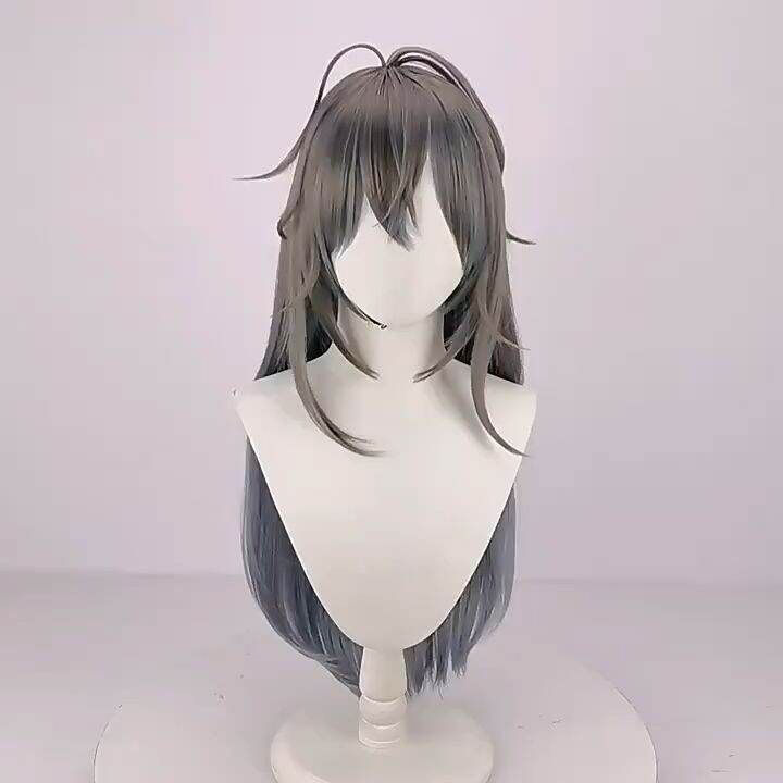 【COSER 77】 VTuber Ike Eveland Cosplay Wig 75cm Long Hair Heat Resistant ...
