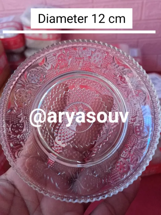 PIRING LEPEK MOTIF BATIK / TATAKAN GELAS KACA ISI 6 PCS | Lazada Indonesia