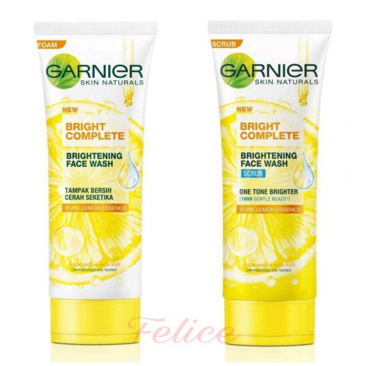 GARNIER Bright Complete Vitamin C Face Wash Scrub 100ml / Facial Foam ...