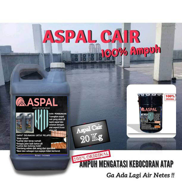 Aspal Cair Cat Anti Bocor Pelapis Rembes Dak Beton Talang Cor 5Kg ...