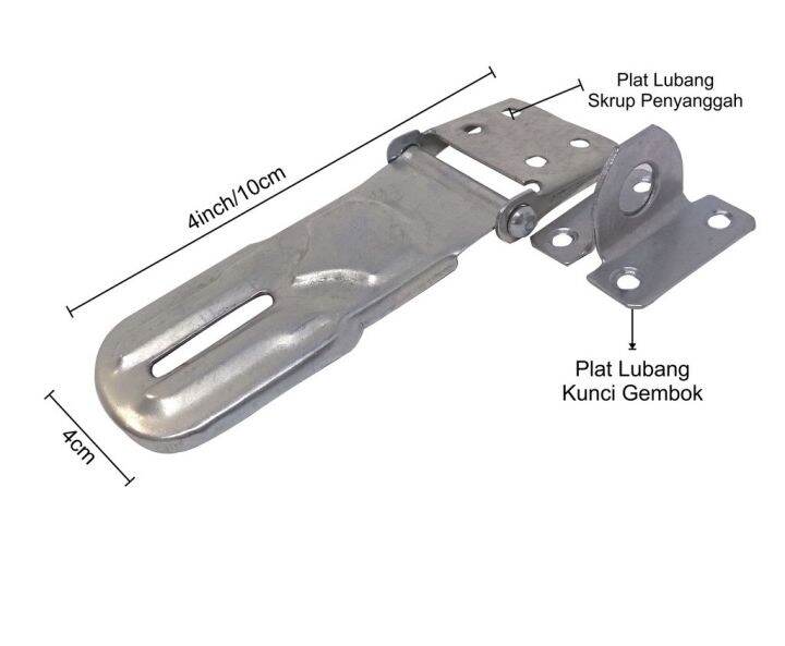 Overpal stainless 4” tebal - cantolan gembok stainless | Lazada Indonesia