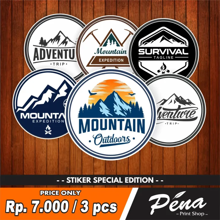 Sticker Stiker Adventure Survival Awet Tahan Air Isi 3 Bebas Pilih ...