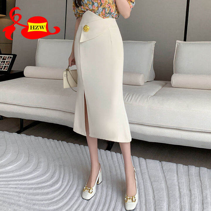 ชุดเดกระโปรงทรงเอเอวสูงของผู้หญิง HZW 2023ชุดเดรสแบบผ่าดีไซน์เรียบง่ายใหม่ฤดูร้อน | Lazada.co.th