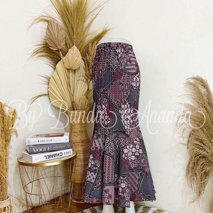 Rok batik duyung plisket koin pink / rok bawahan kebaya | Lazada Indonesia