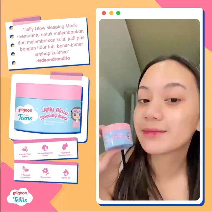 PIGEON TEENS Jelly Glow Sleeping Mask 30 gr Masker malam wajah tidur ...