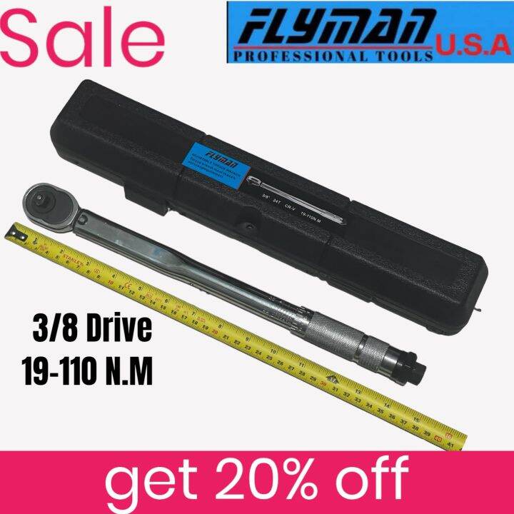 Torque Wrench 3/8 drive Click Type 19-110 N.M Flyman USA Original ...