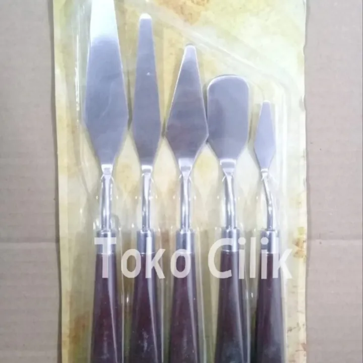 palette knives set 5 spatula steel import solet alat dapur tools dekor ...