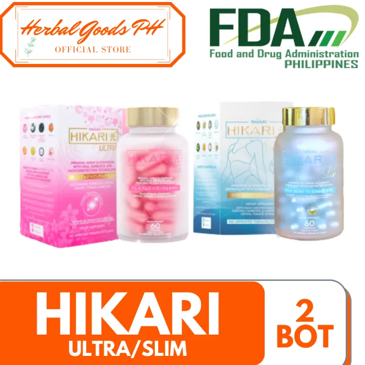 HIKARI ULTRA + HIKARI SLIM Each capsule has 400mg Glutathione, 100mg ...