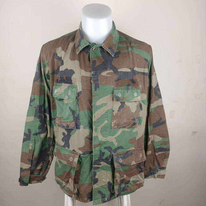 U181 เสื้อกองทัพสหรัฐ(ของแท้) อก 46 ลาย Woodland ผ้าหนา 💥สภาพดี ...