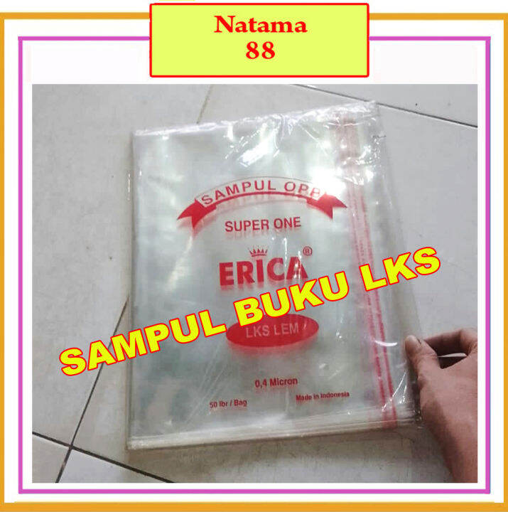 1 Pak Sampul Buku Lks Plastik Isi 50 Lembar Pake Lem Perekat
