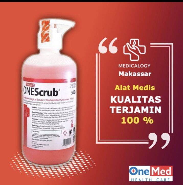 OneScrub OneMed 4% Hand Scrubs + Dispenser 500 ml | Lazada Indonesia