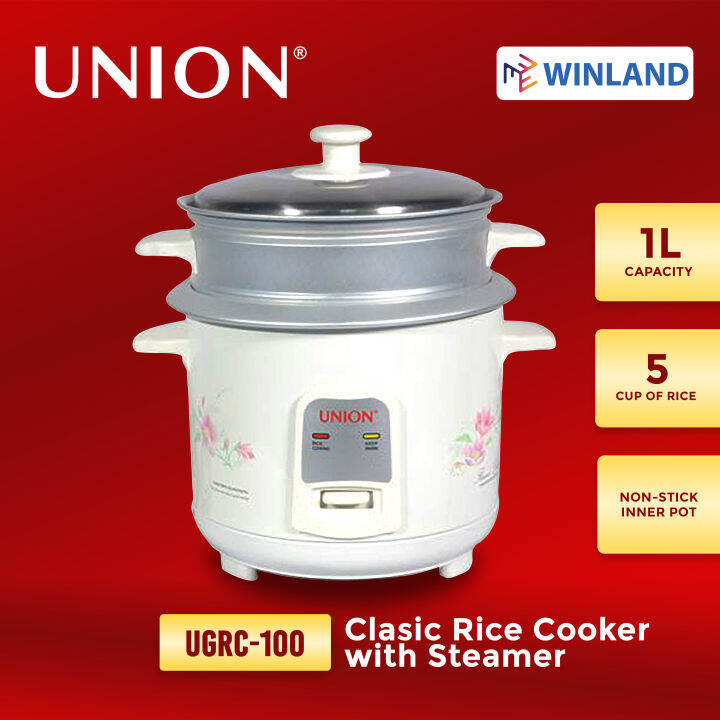 UNION by Winland 1.0L Classic Rice Cooker and Warmer with Steamer UGRC ...