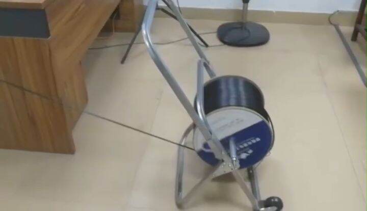 Fiber Optic Trolly with Wheels Adjustable Fibre Cable Roller Crank ...