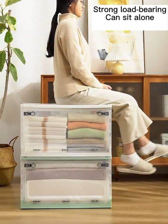 NEARER Folding Storage Box/ Large Collapsible Transparent Box ...