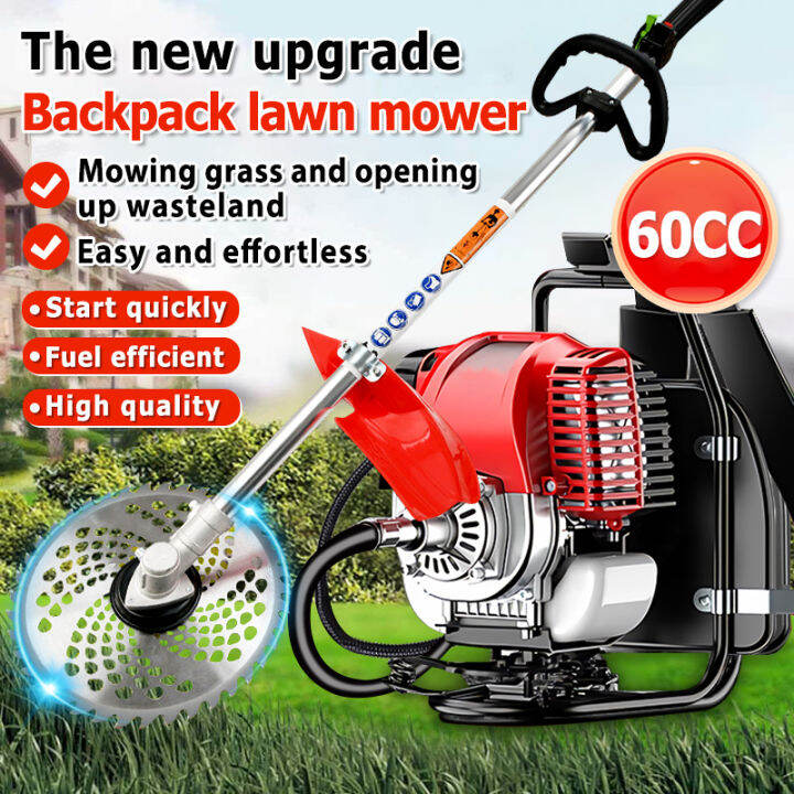 Gasoline Backpack Brush Cutter 43CC 2-Stroke Heavy Duty Grass Cutter ...