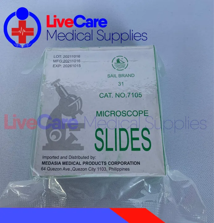 SAIL BRAND Microscope Slides FROSTED CAT 7105; Clear Glass Ground Edges ...