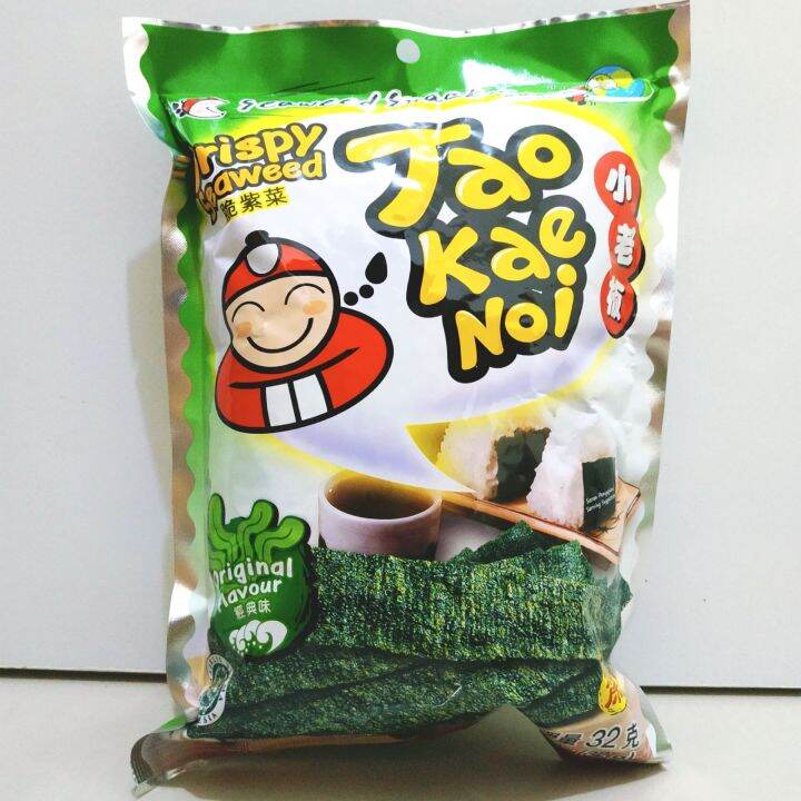 Tao Kae Noi Crispy Seaweed Original Flavour 32gr Snack Rumput Laut ...