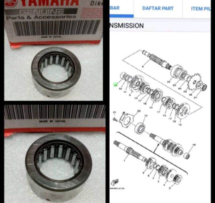 bearing roces laker bearing bambu as ger gear gir depan bagian kanan ...