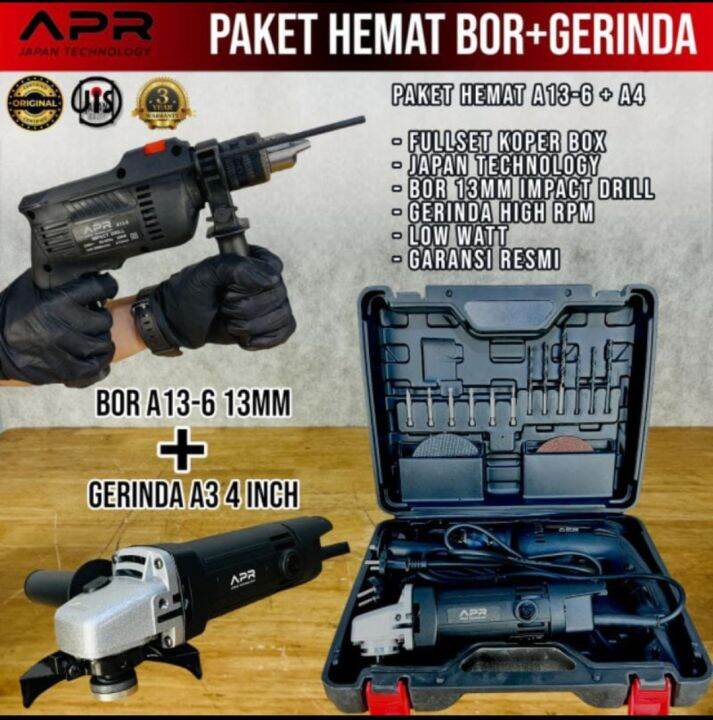 APR Mesin Bor Listrik 13mm + Gerinda Listrik Paket Hemat Terlengkap ...