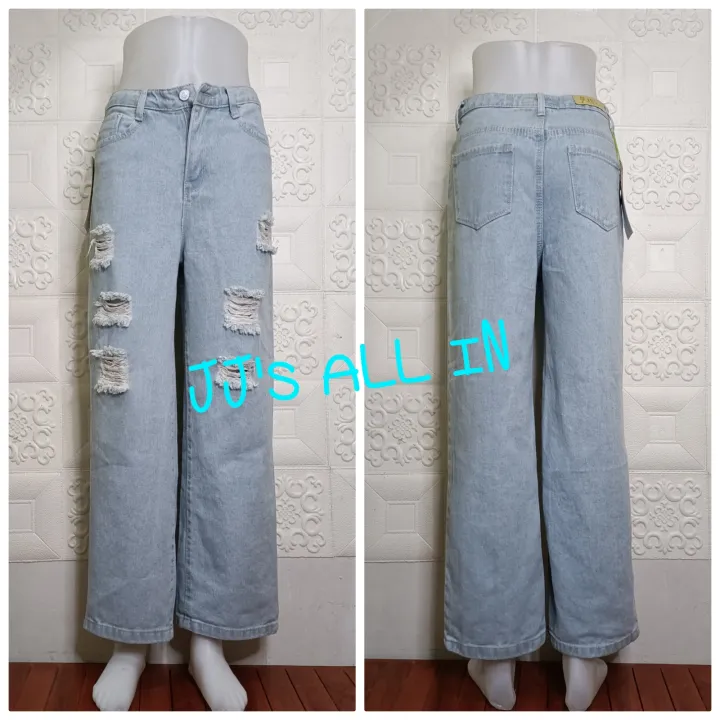Tattered Elephant Jeans for Women Boyfriend Jeans Loose Wide Leg ...